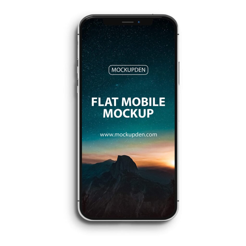 Free Flat Mobile Mockup PSD Template - Mockup Den