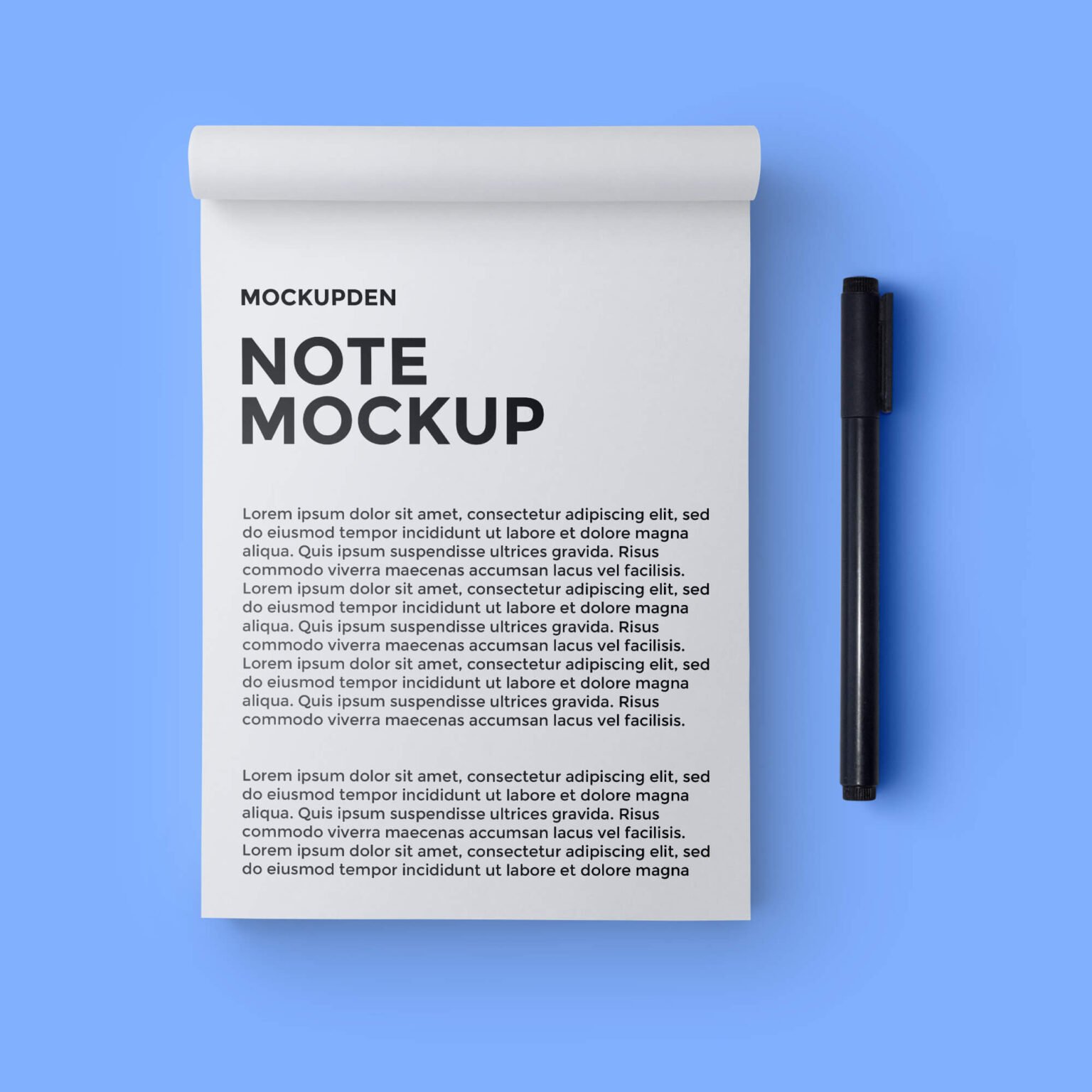Free Note Mockup PSD Template - Mockup Den