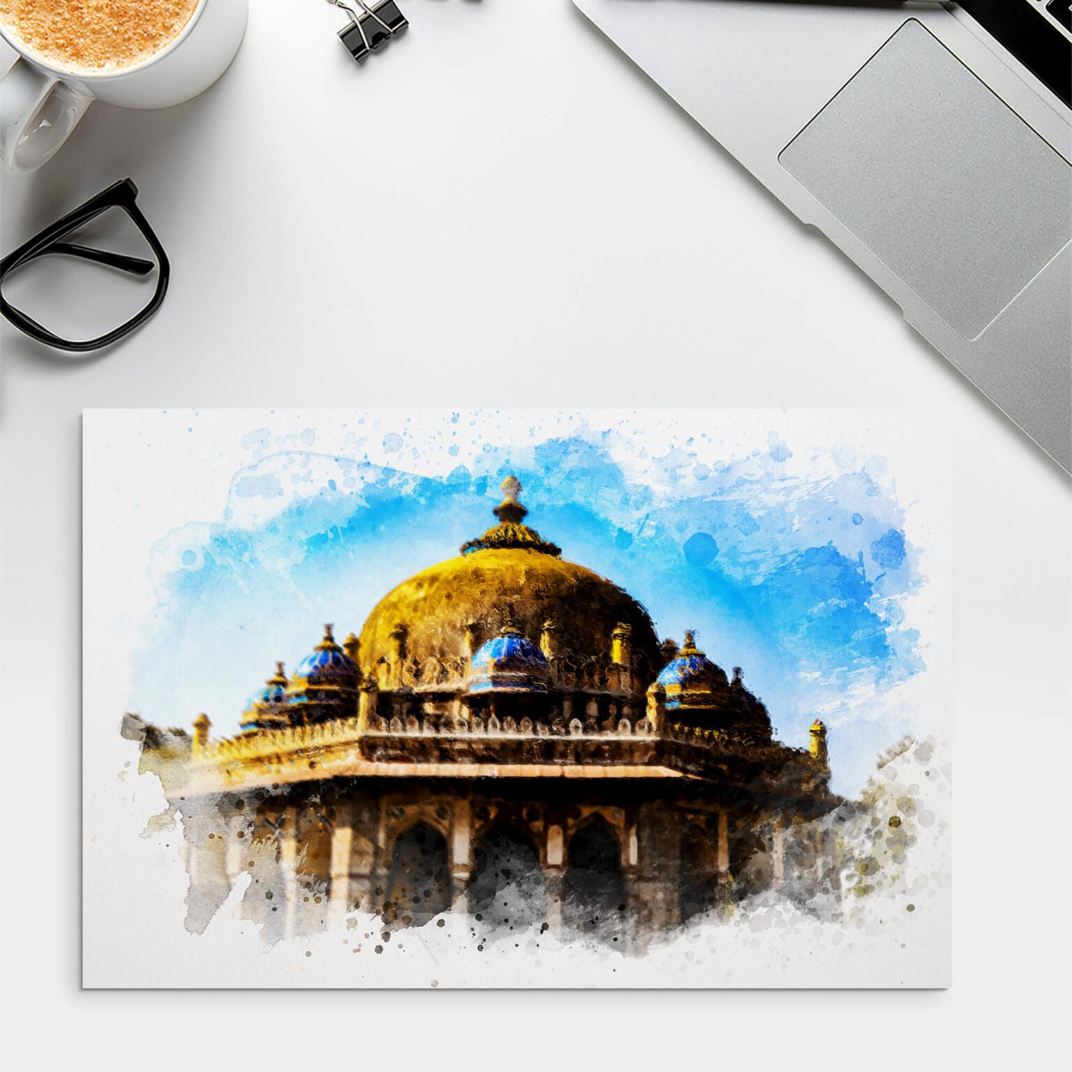 Free Watercolor Drawing Mockup PSD Template - Mockup Den