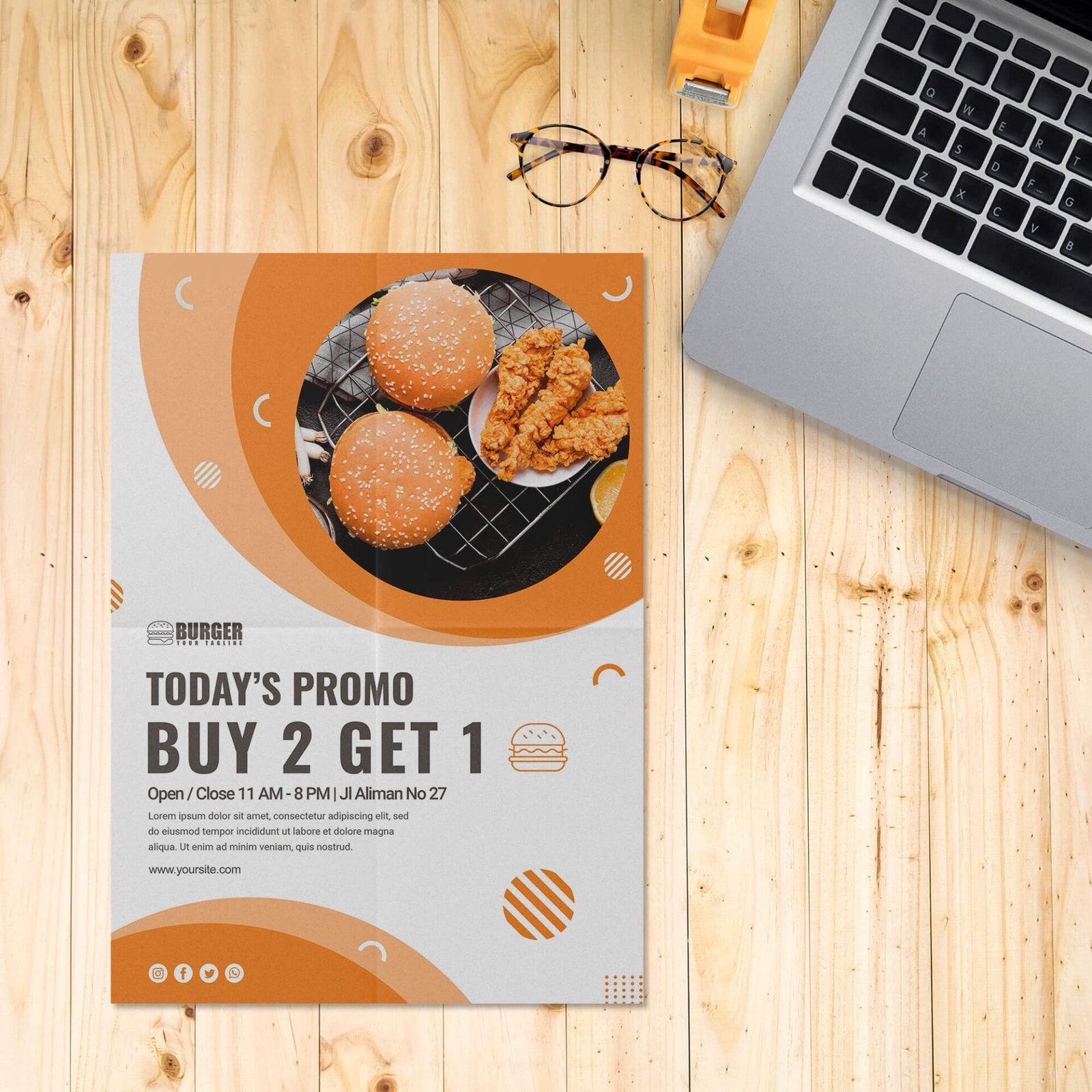 27+ Best Folded Poster Mockup PSD Templates