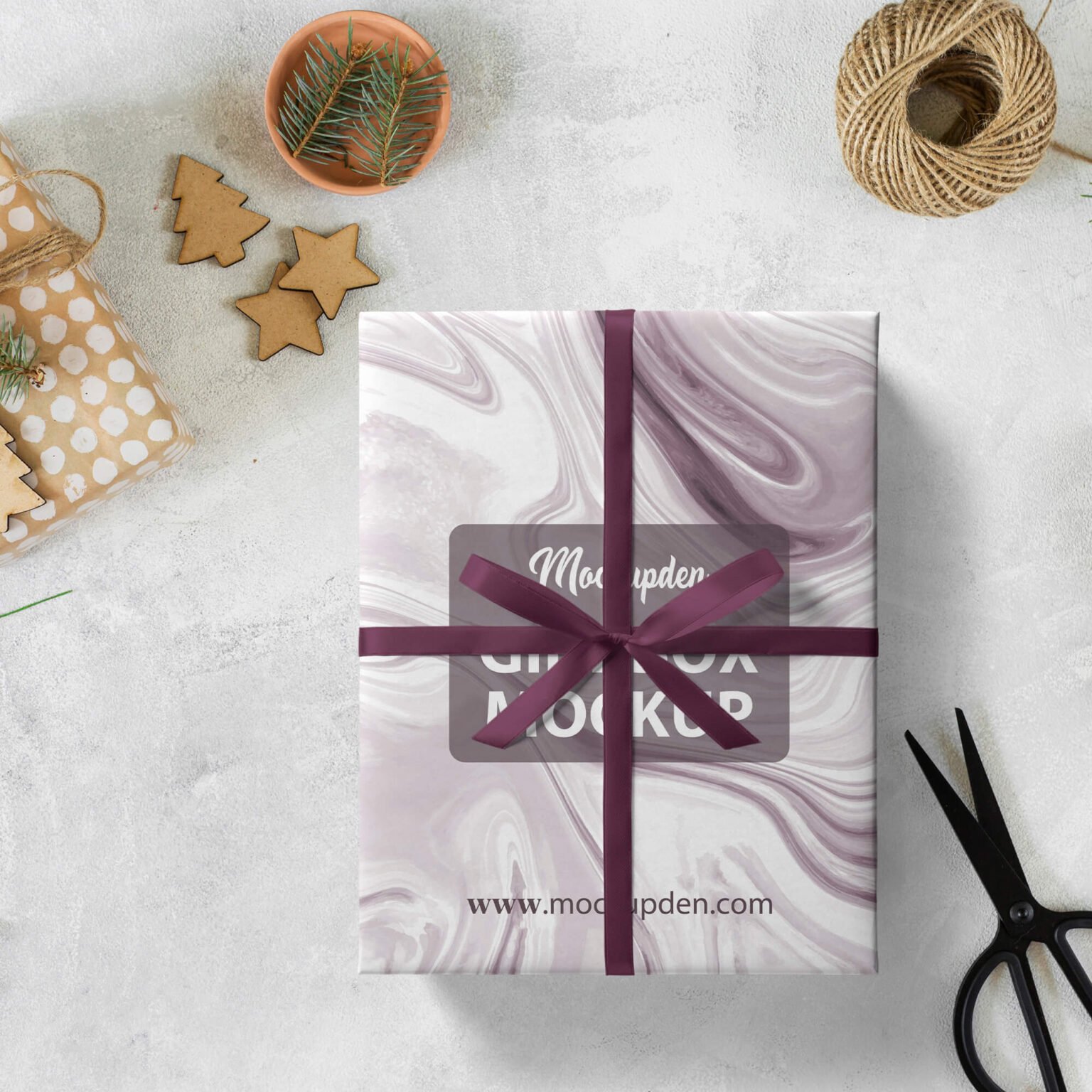 Free Gift Box Mockup PSD Template - Mockup Den