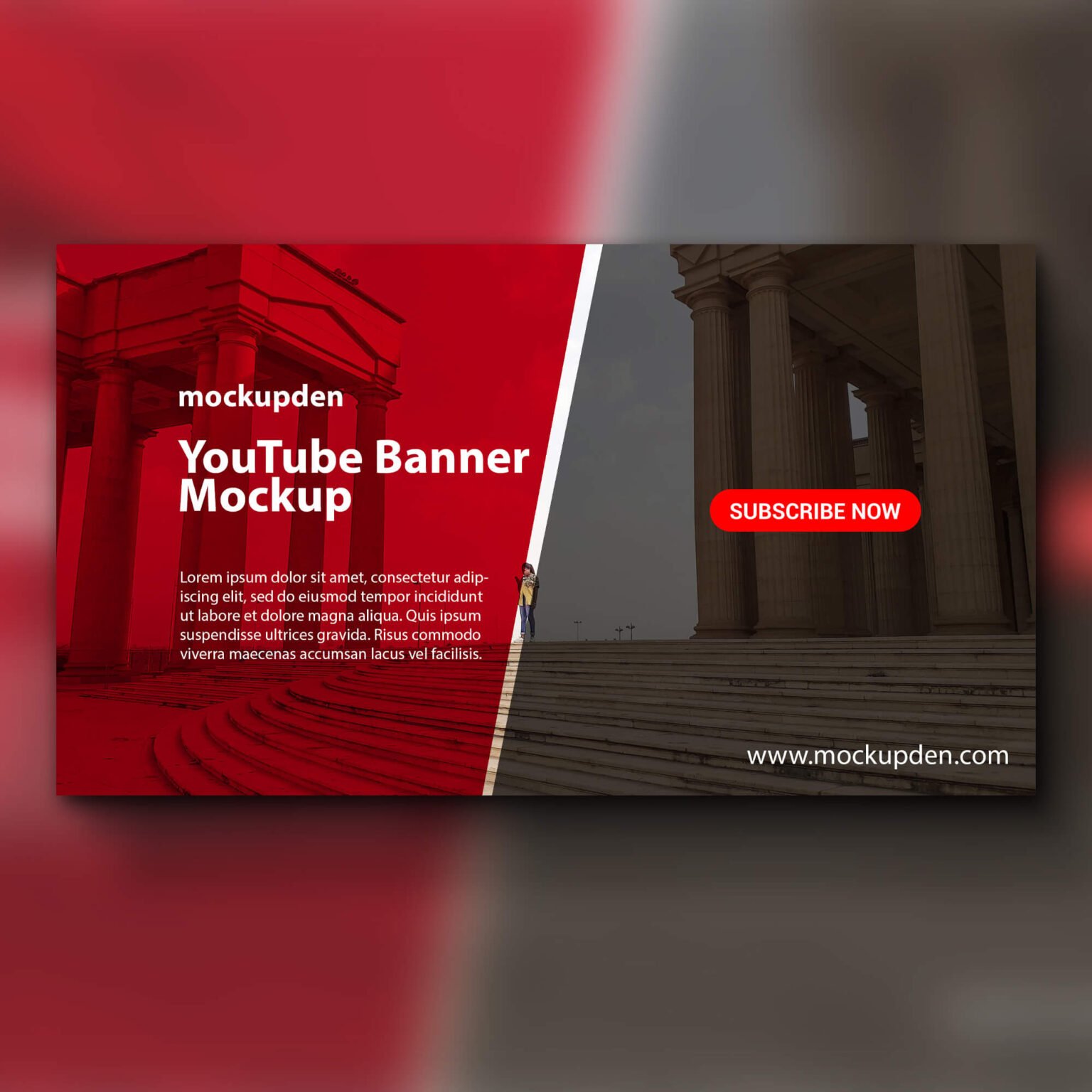 Free YouTube Banner Mockup PSD Template - Mockup Den