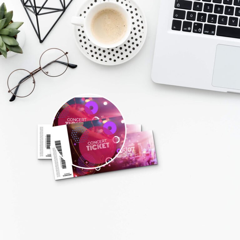 Free Concert Ticket Mockup PSD Template - Mockup Den