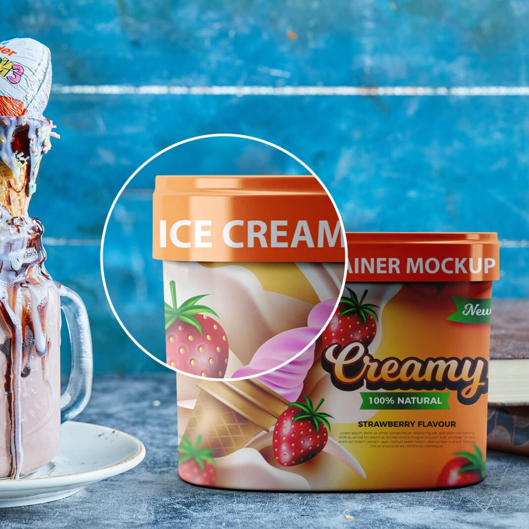 Free Ice Cream Container Mockup PSD Template - Mockup Den