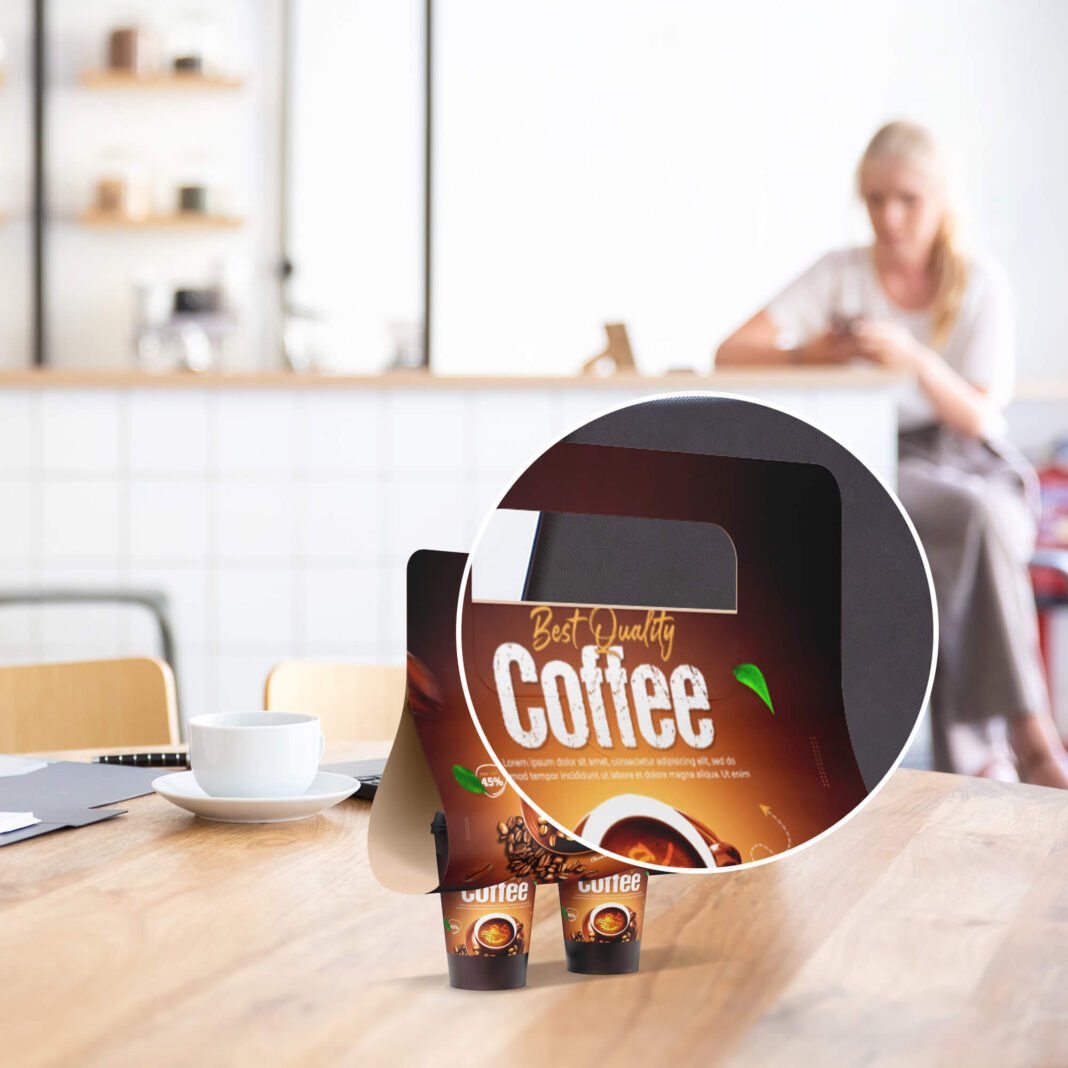 Free Paper Cup Holder Mockup PSD Template - Mockup Den