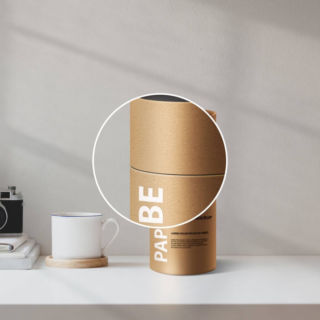 Free Paper Tube Packaging Mockup PSD Template - Mockup Den