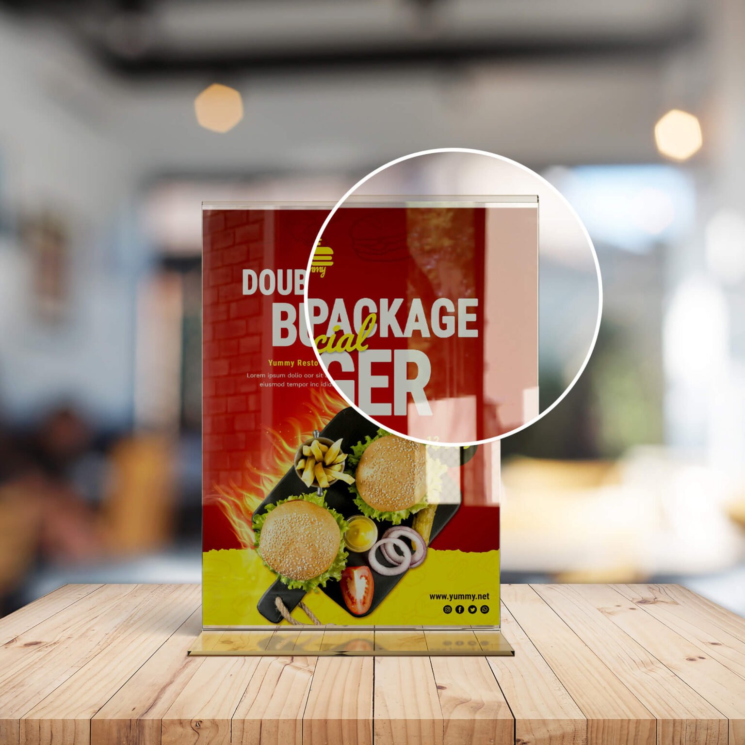 Free Table Standee Mockup PSD Template - Mockup Den