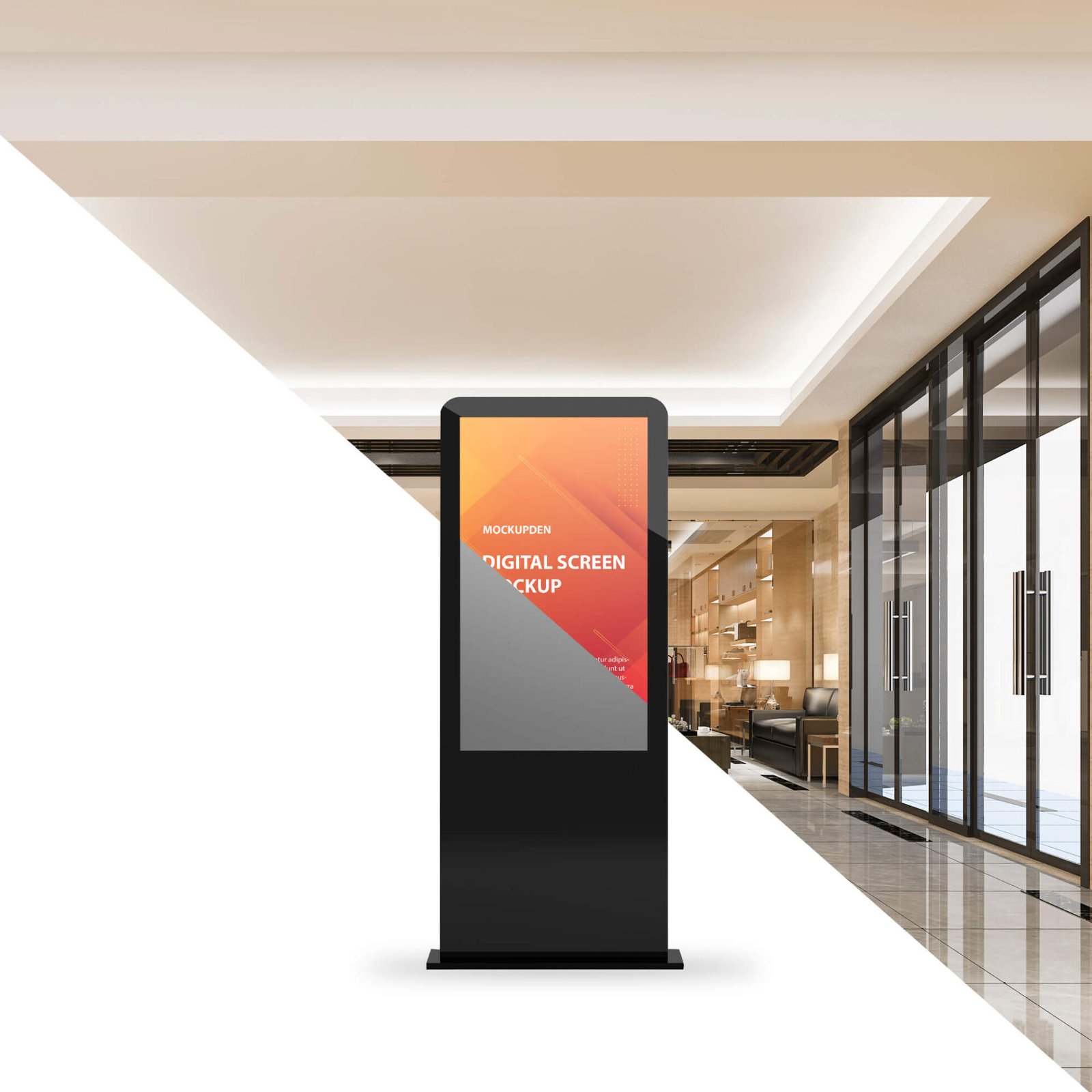 Free Digital Display Screen Mockup PSD Template - Mockup Den