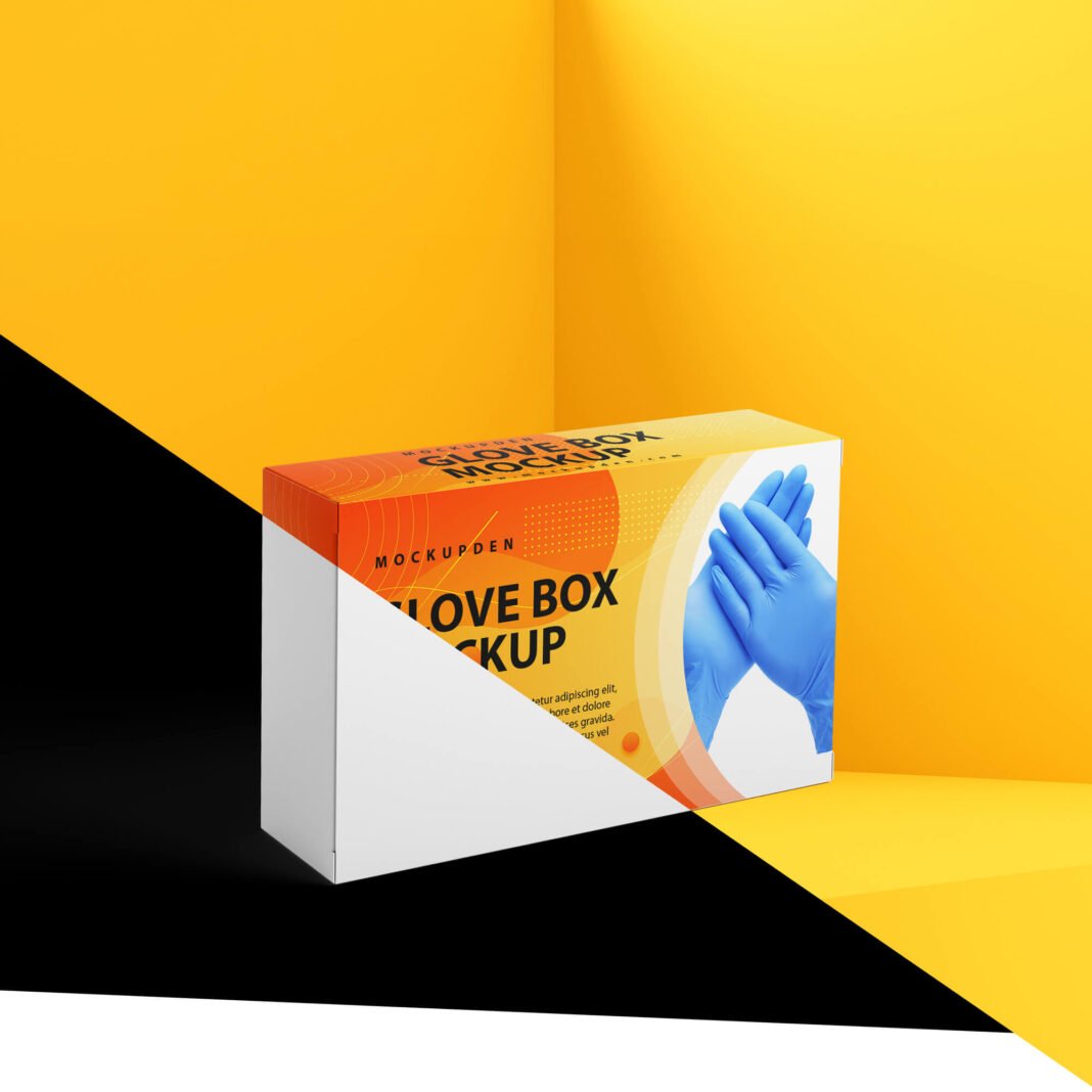 Free Glove Box Mockup PSD Template - Mockup Den