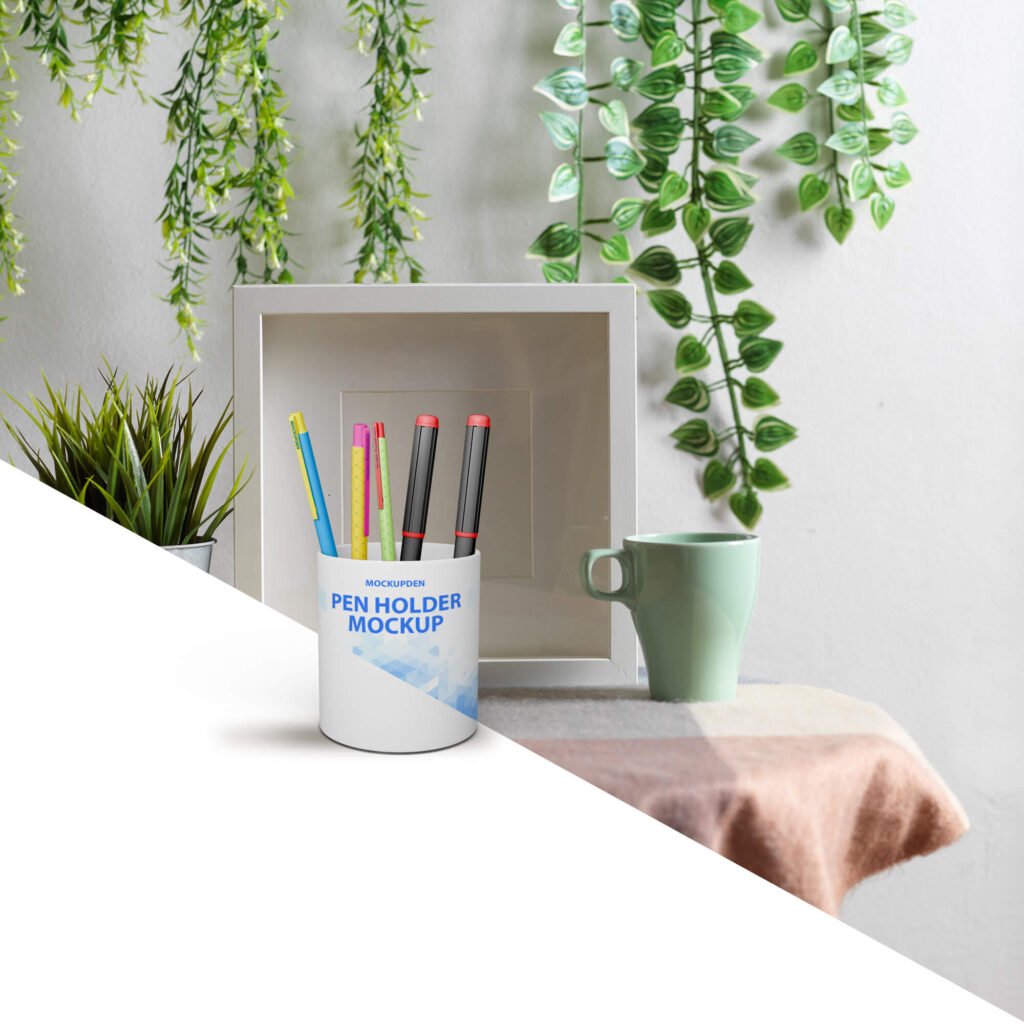 Free Pen Holder Mockup PSD Template - Mockup Den