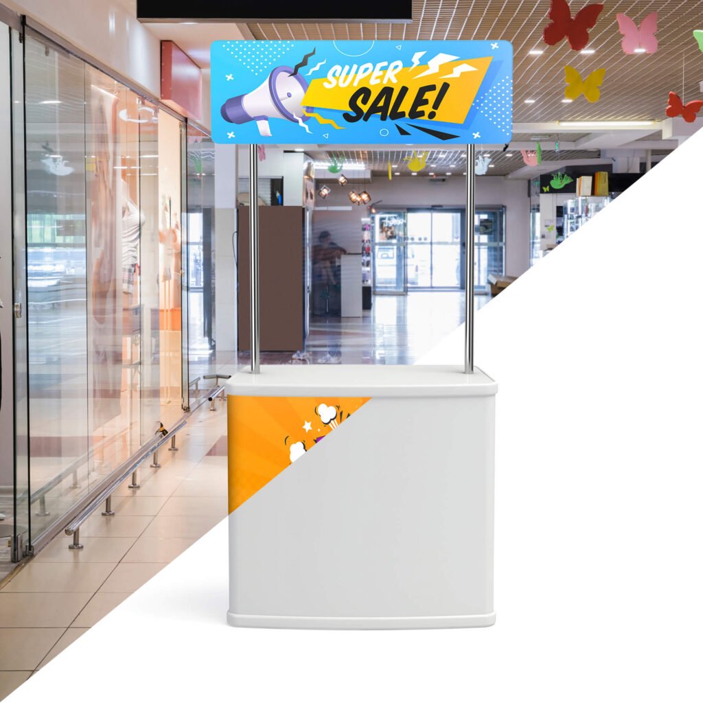 Free Promotion Table Mockup PSD Template - Mockup Den