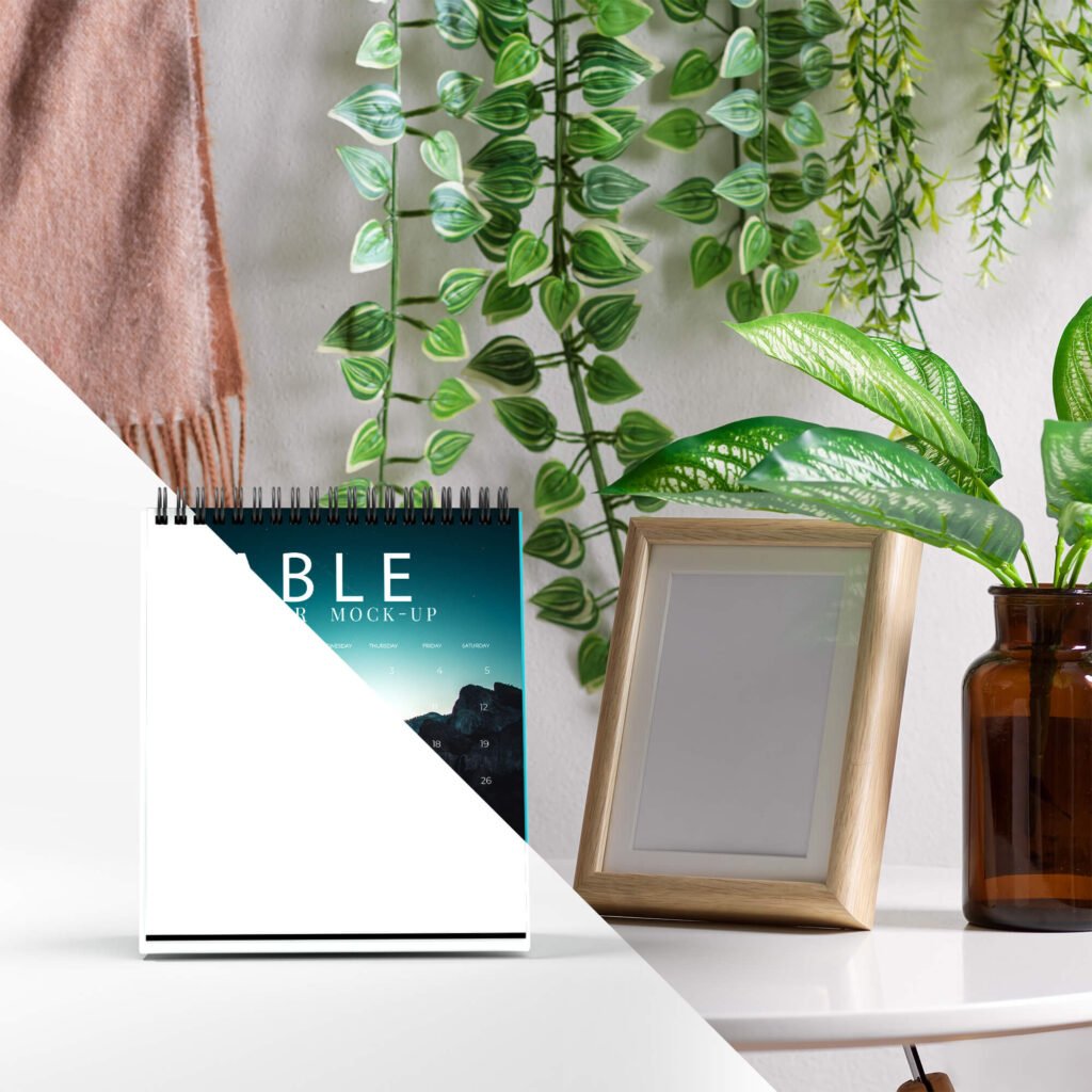 Free Table Calendar Mockup PSD Template - Mockup Den