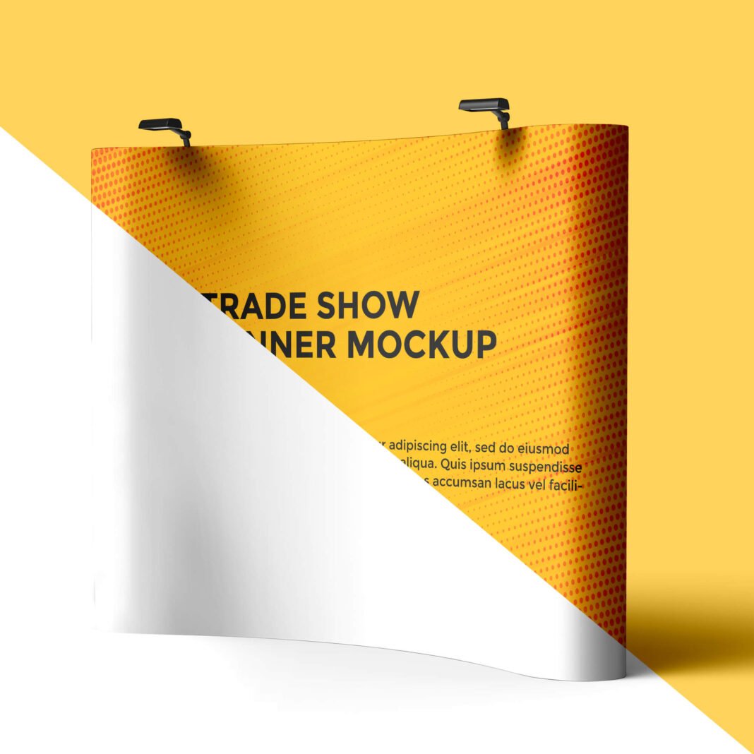 Free Trade Show Banner Mockup PSD Template - Mockup Den