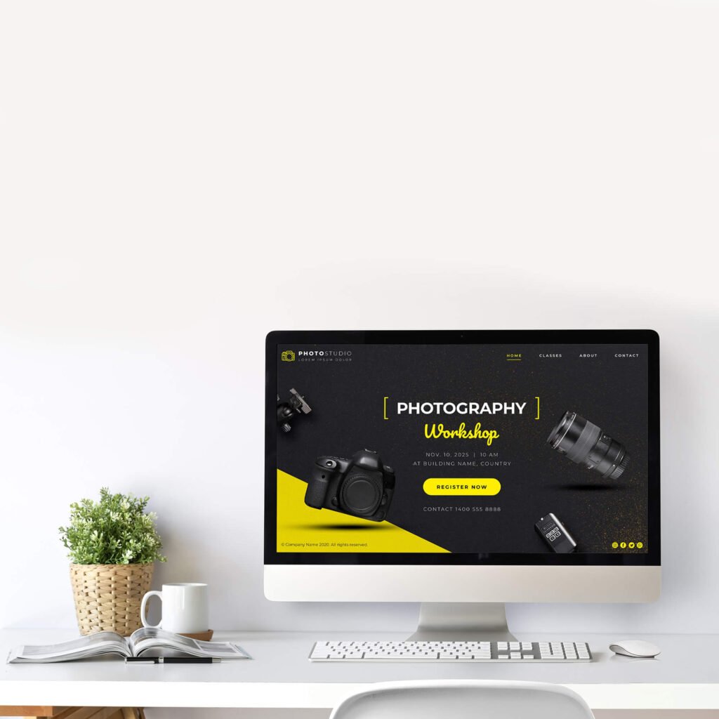 Free Computer Screen Mockup PSD Template - Mockup Den