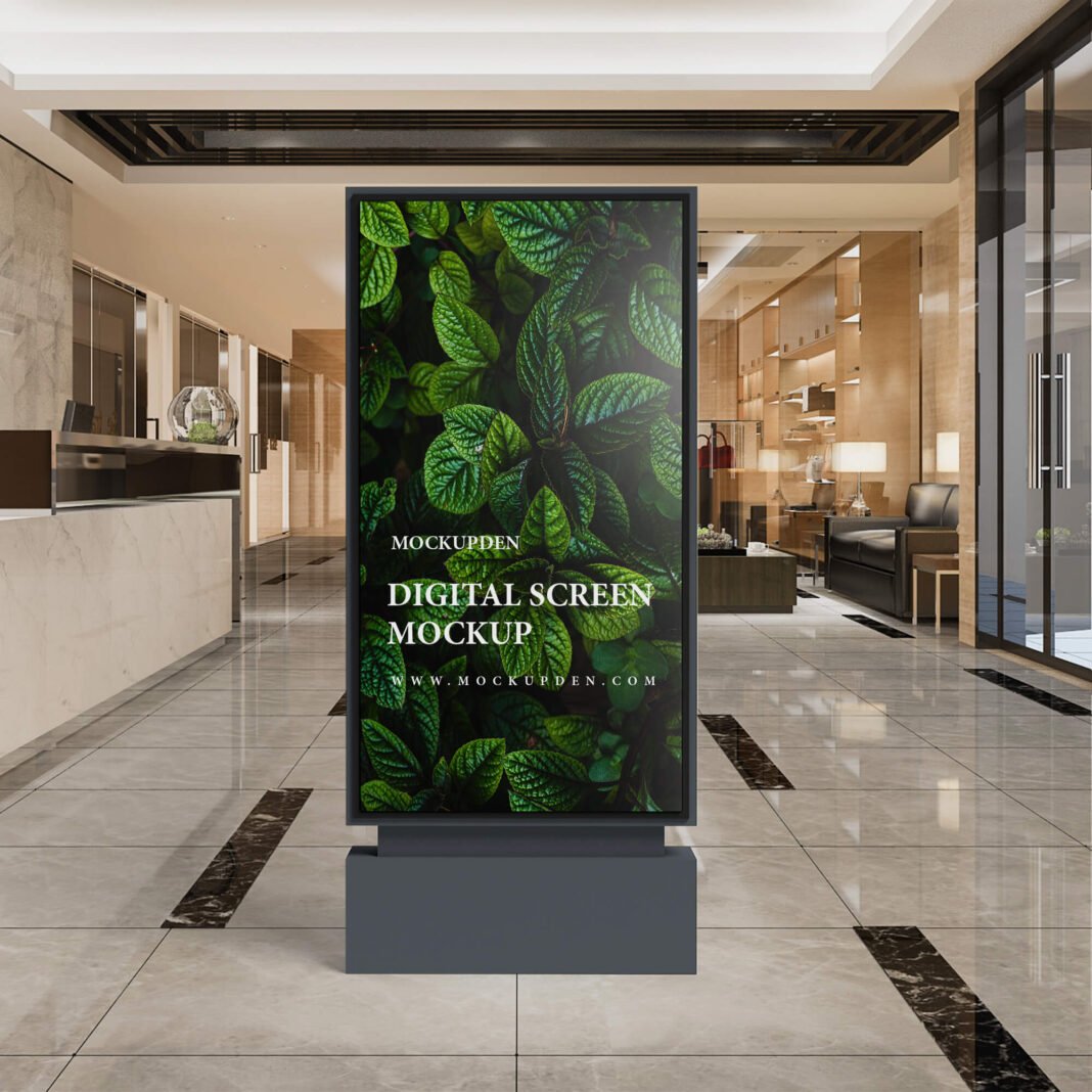 Free Digital Screen Mockup PSD Template - Mockup Den