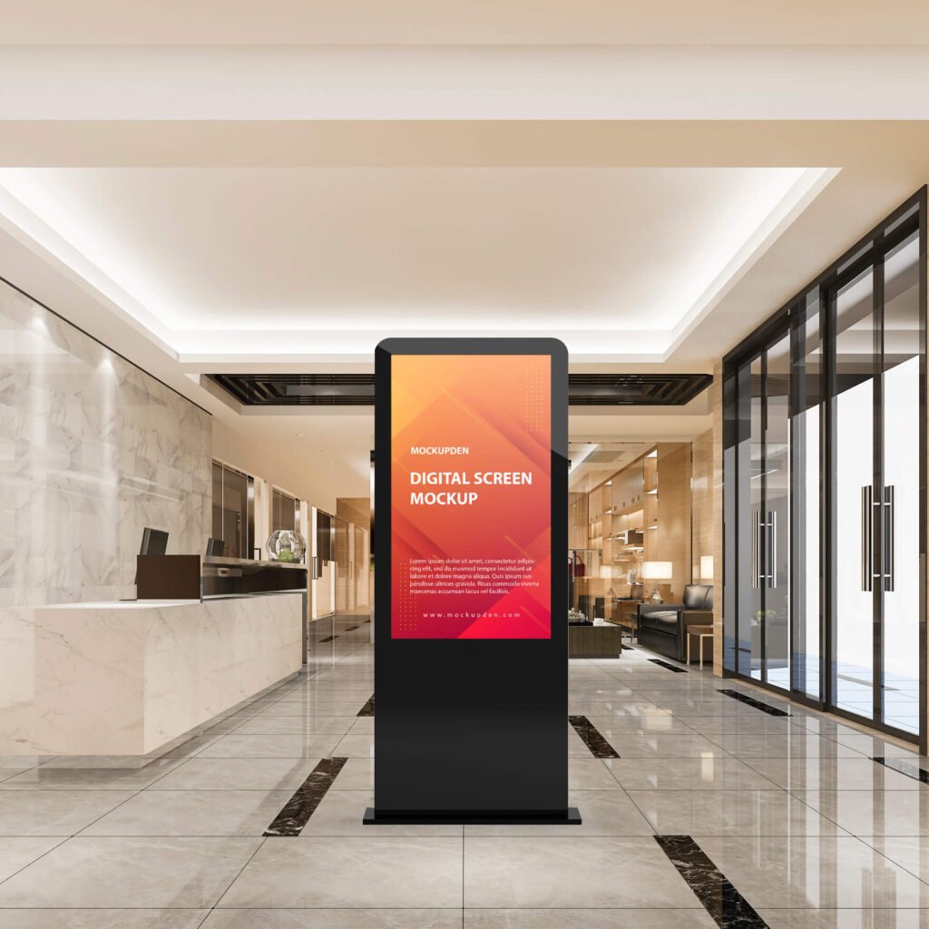 Free Digital Display Screen Mockup PSD Template - Mockup Den