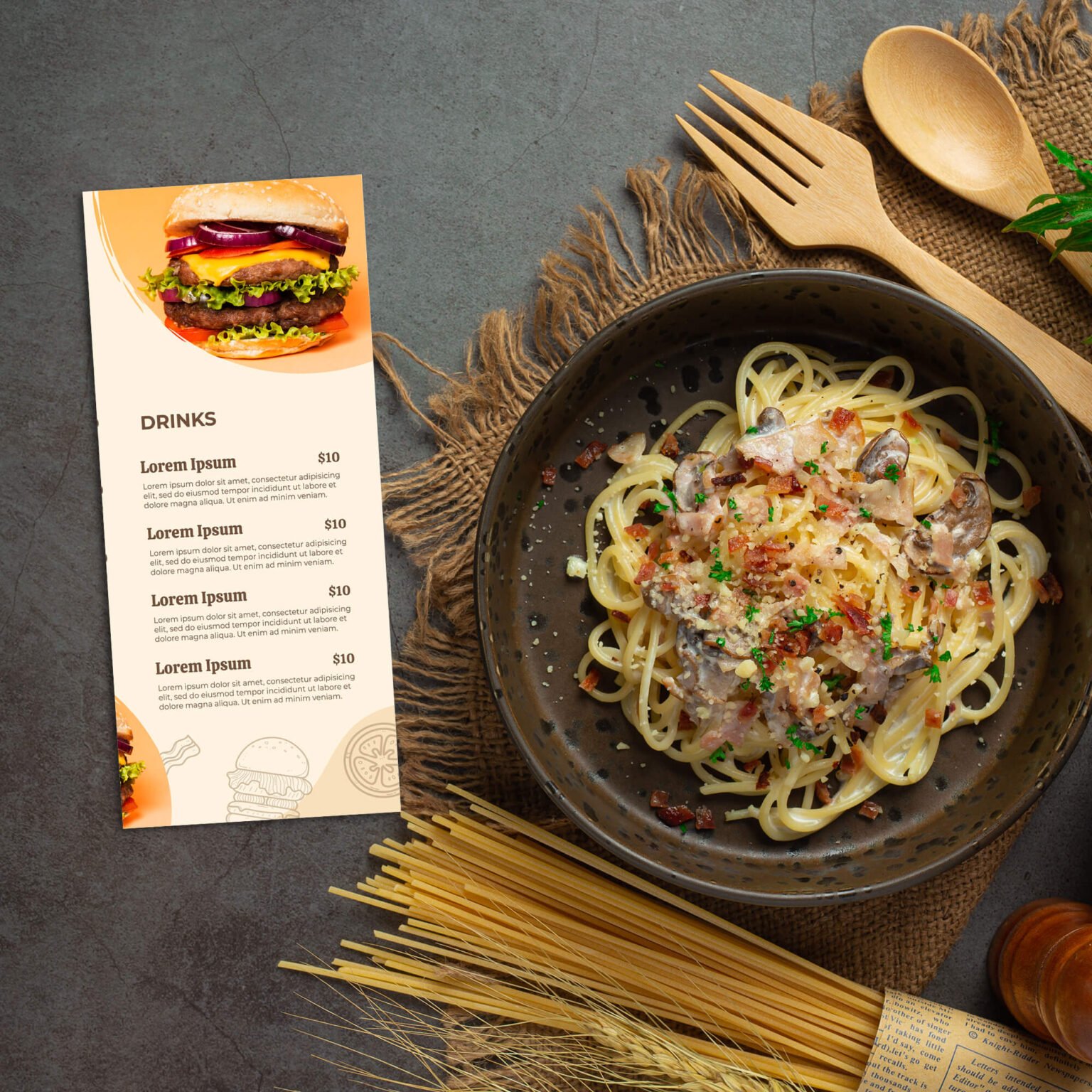 Free Dining Table Mockup PSD Template - Mockup Den