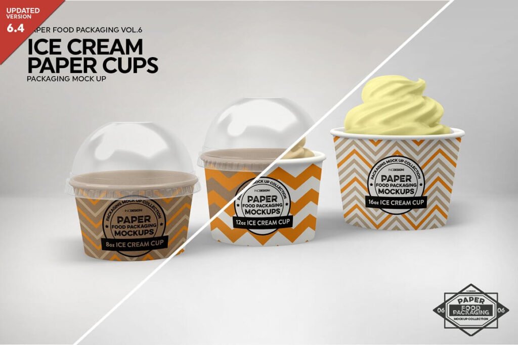 24+ Ice Cream Cup Mockup With Packaging PSD Templates