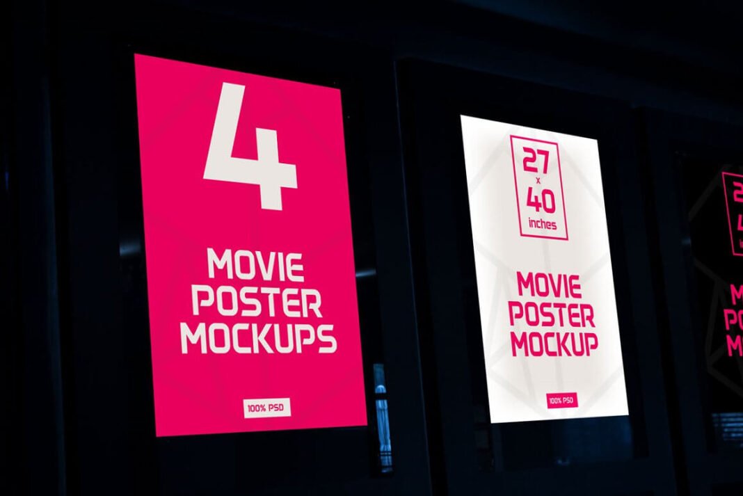 25+ Creative Movie Poster Mockup PSD Templates - Mockup Den