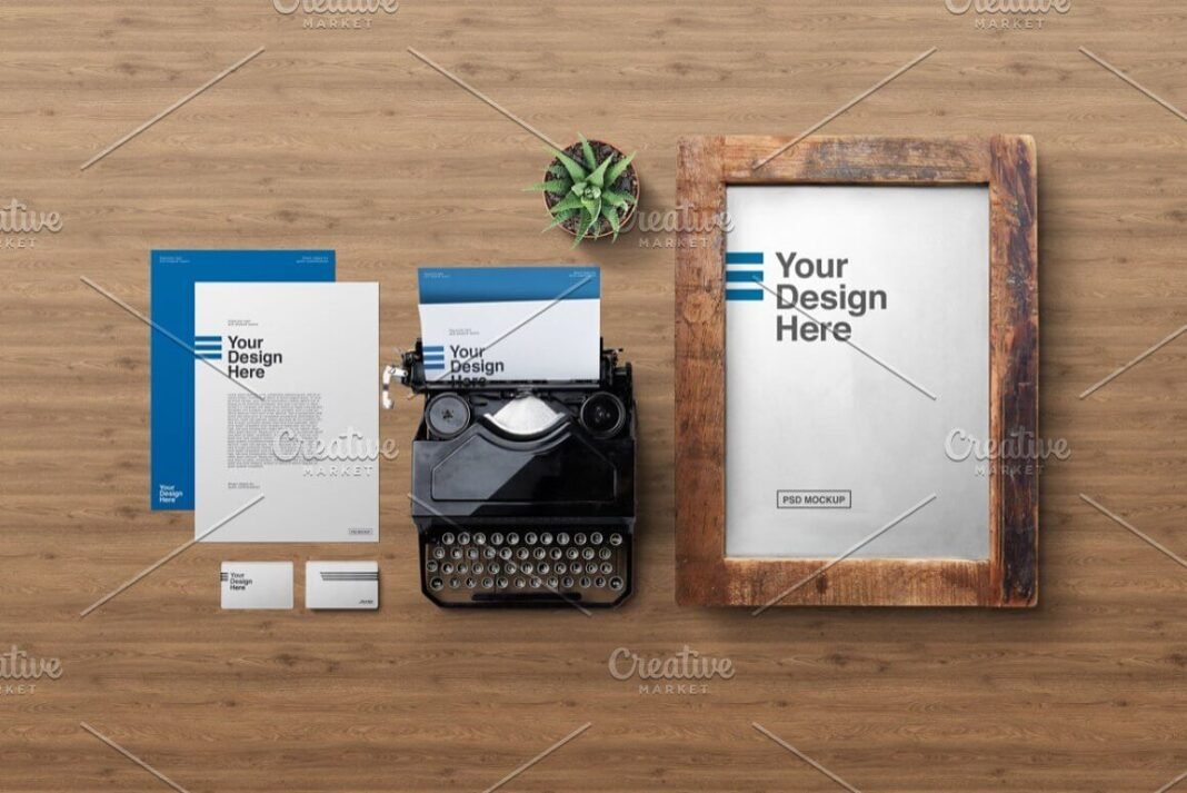 20+ Best FREE Typewriter Mockup PSD Templates - Mockup Den