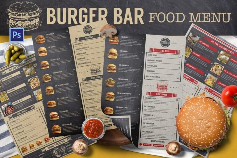 21+ Unique Bar Menu Mockup PSD Templates for Branding