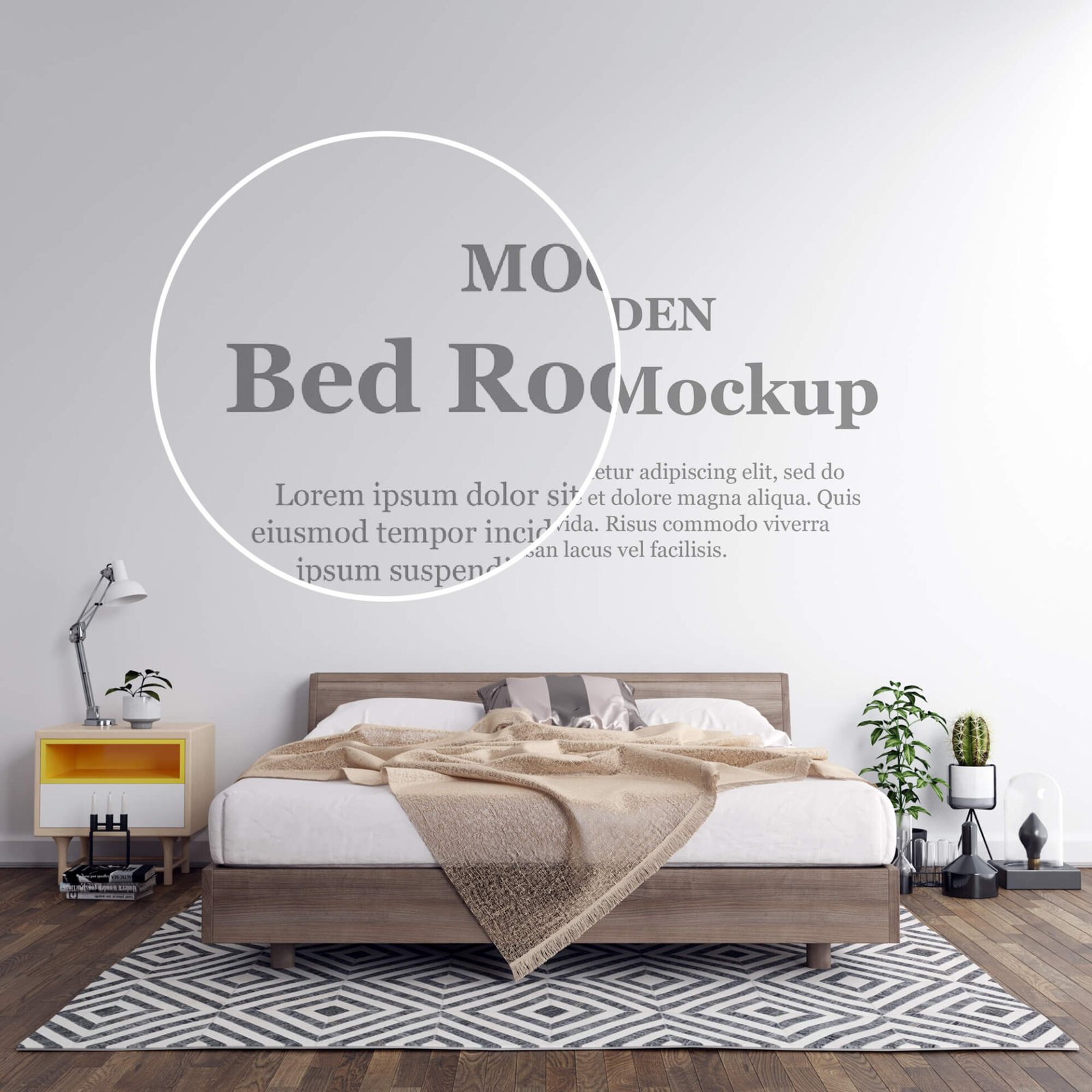 Free Bed Room Mockup PSD Template - Mockup Den