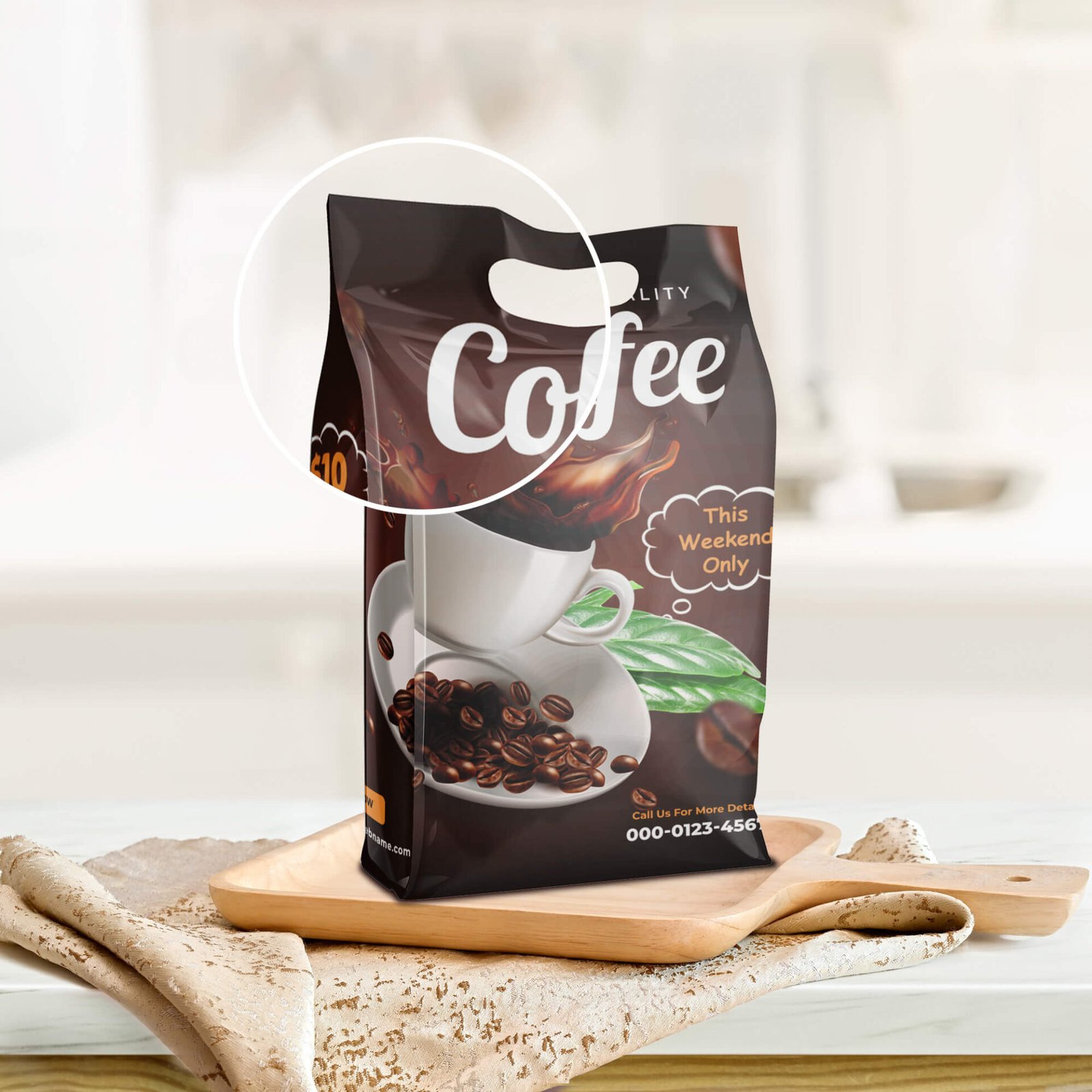 Free Coffee Packaging Mockup PSD Template - Mockup Den