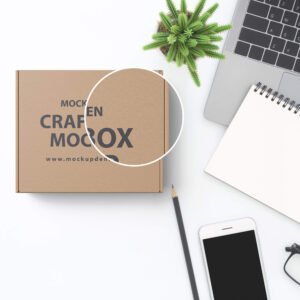 Free Craft Box Mockup PSD Template - Mockup Den