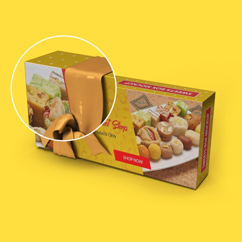 Free Sweets Box Mockup PSD Template - Mockup Den
