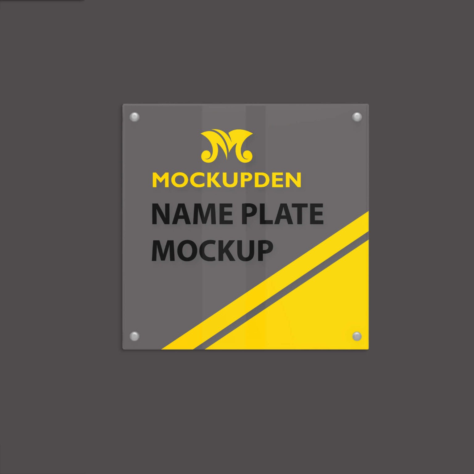 Free Name Plate Mockup PSD Template - Mockup Den