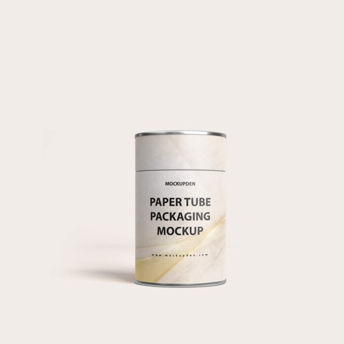 Free Paper Tube Packaging Mockup PSD Template