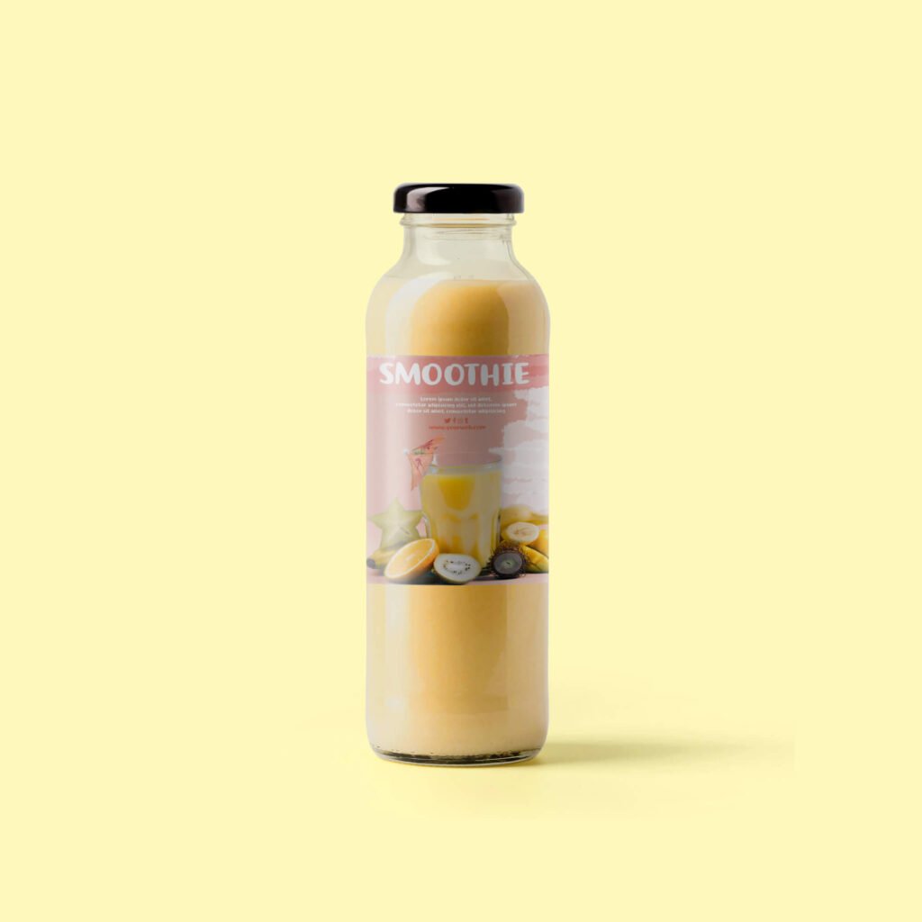 Free Smoothie Bottle Mockup PSD Template - Mockup Den