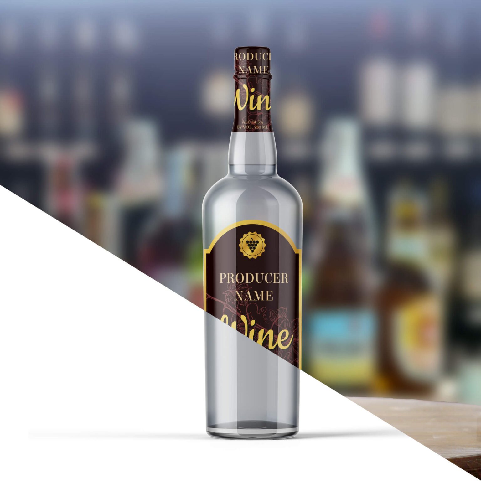 Free Alcohol Bottle Mockup PSD Template - Mockup Den