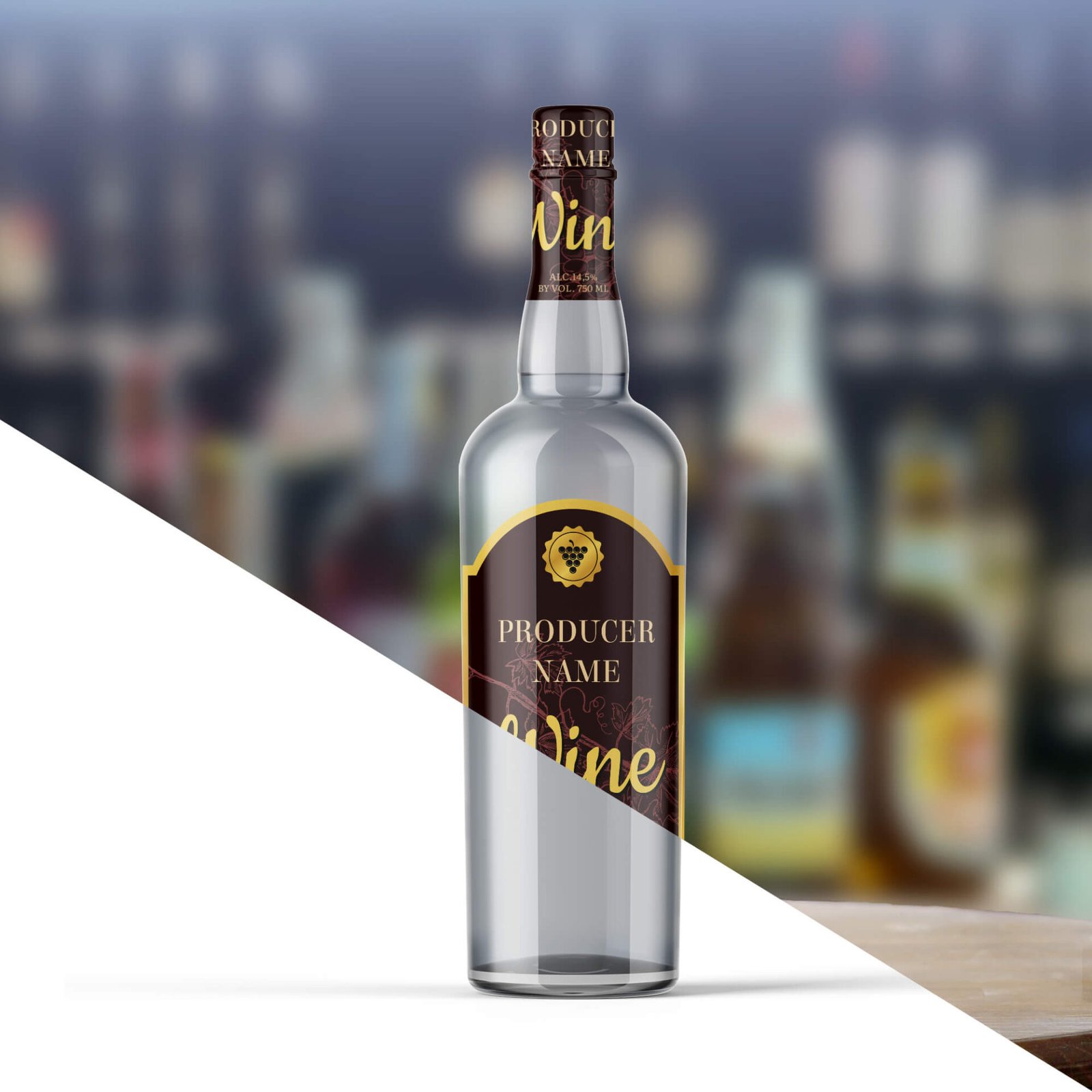Free Alcohol Bottle Mockup PSD Template - Mockup Den