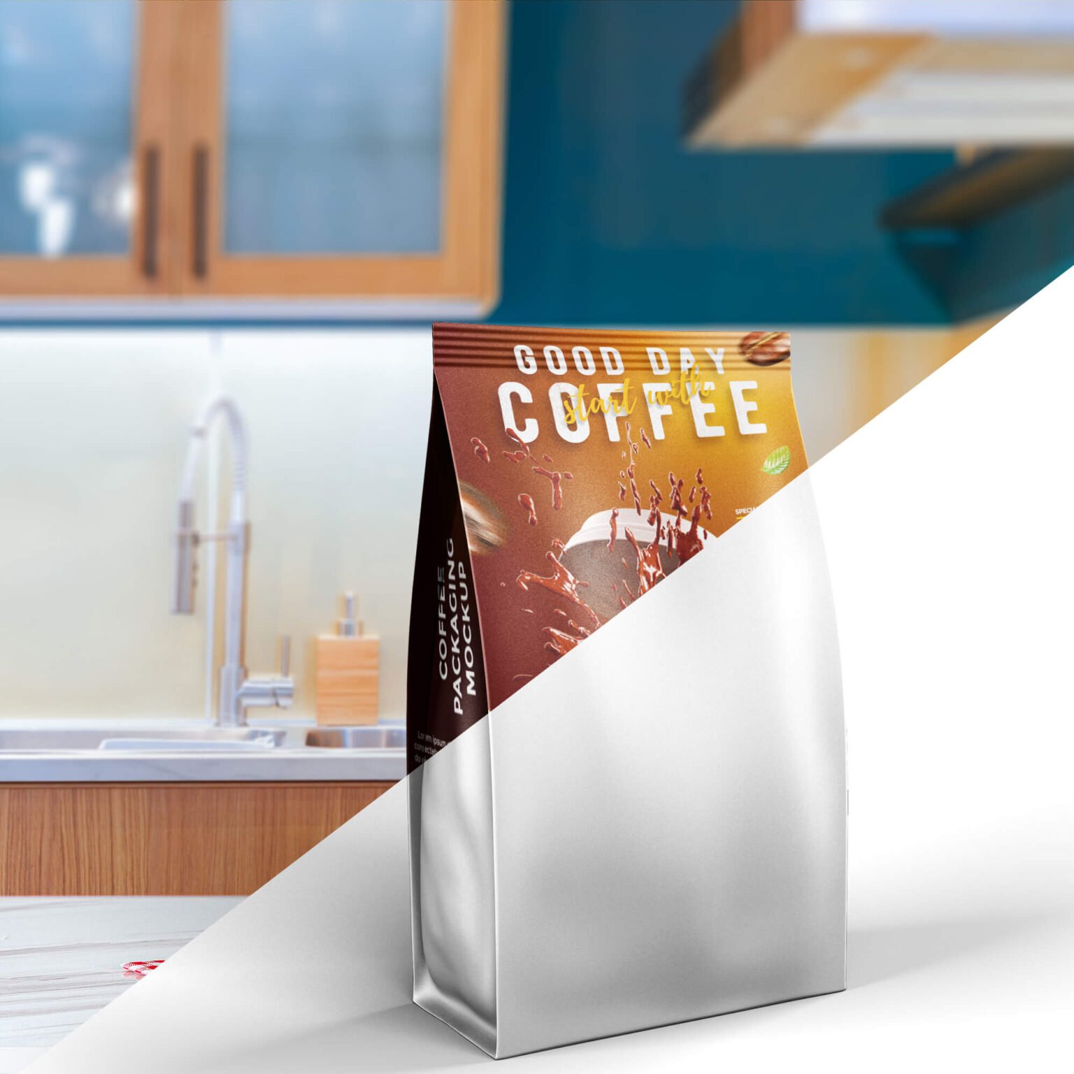Free Coffee Packaging Mockup PSD