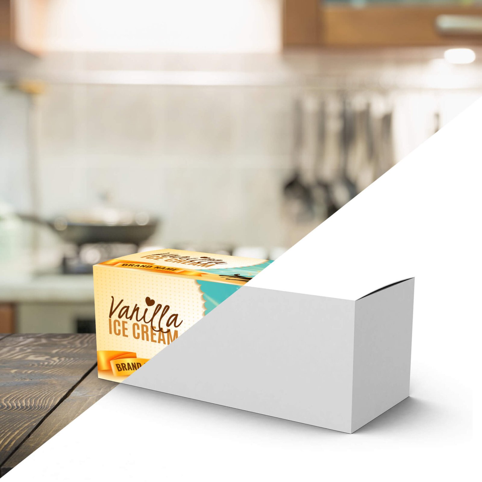 Free Ice Cream Box Mockup PSD Template - Mockup Den