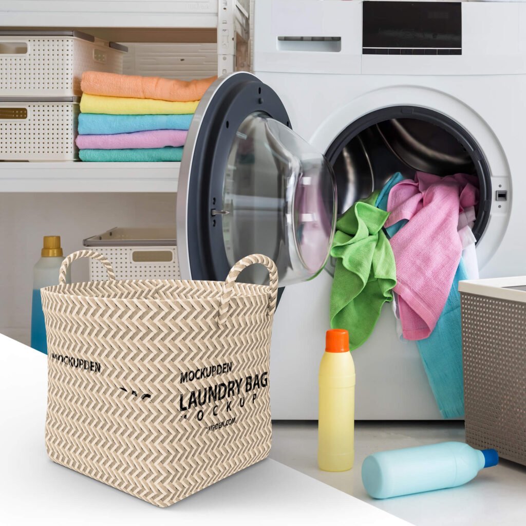 Free Laundry Bag Mockup PSD Template - Mockup Den