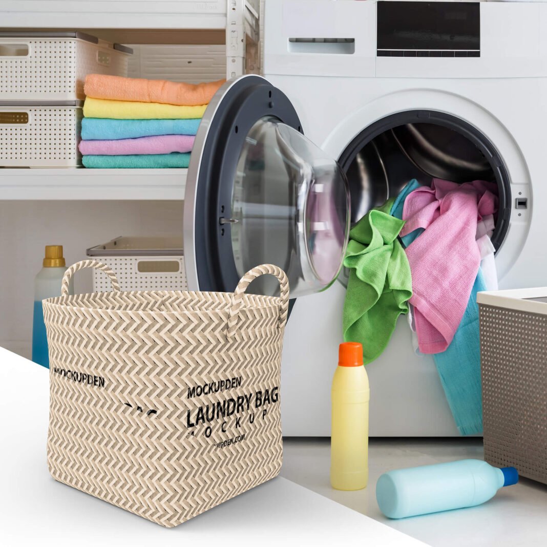 Free Laundry Bag Mockup PSD Template - Mockup Den