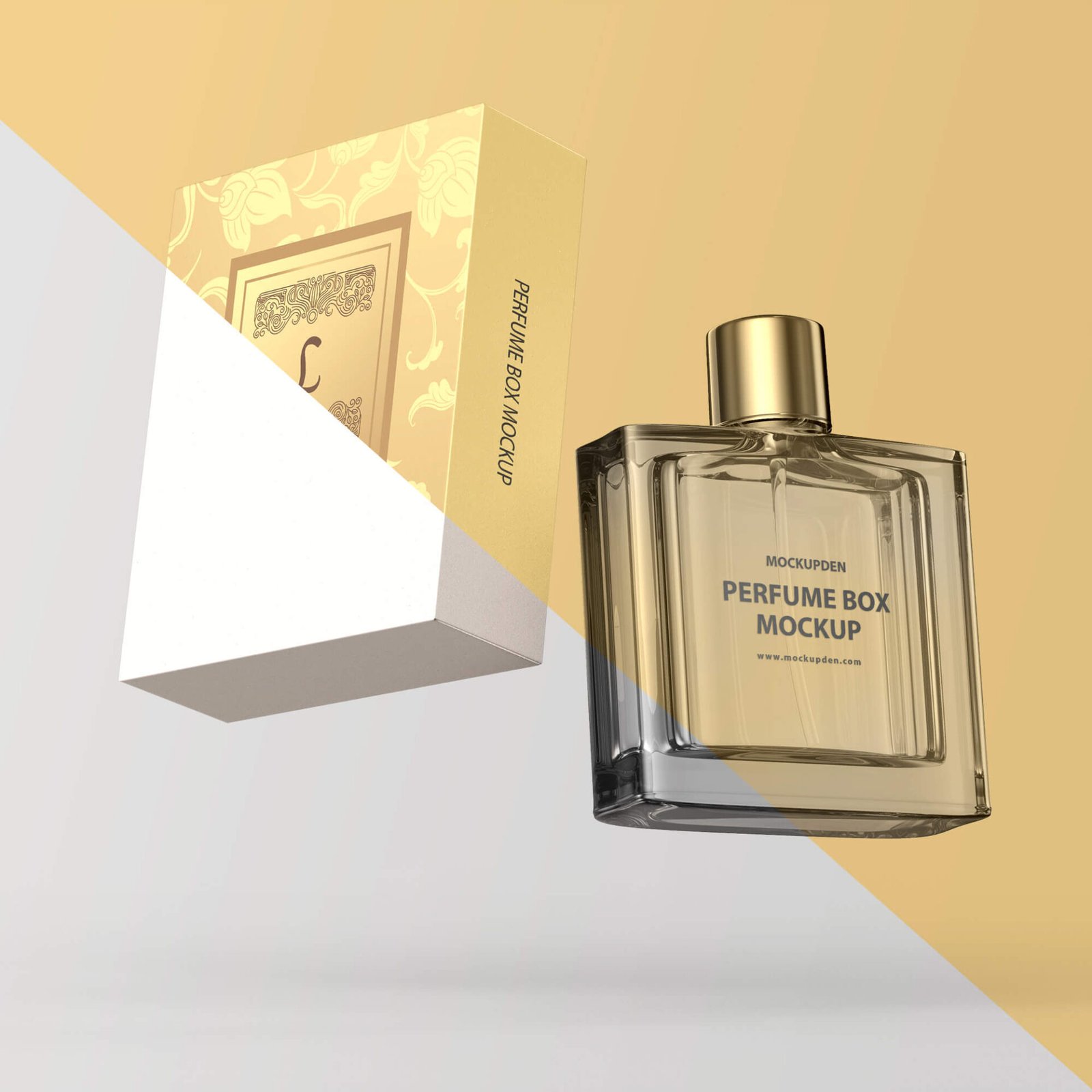 Free Perfume Box Mockup PSD Template - Mockup