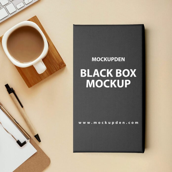 Free Black Box Mockup PSD Template - Mockup Den