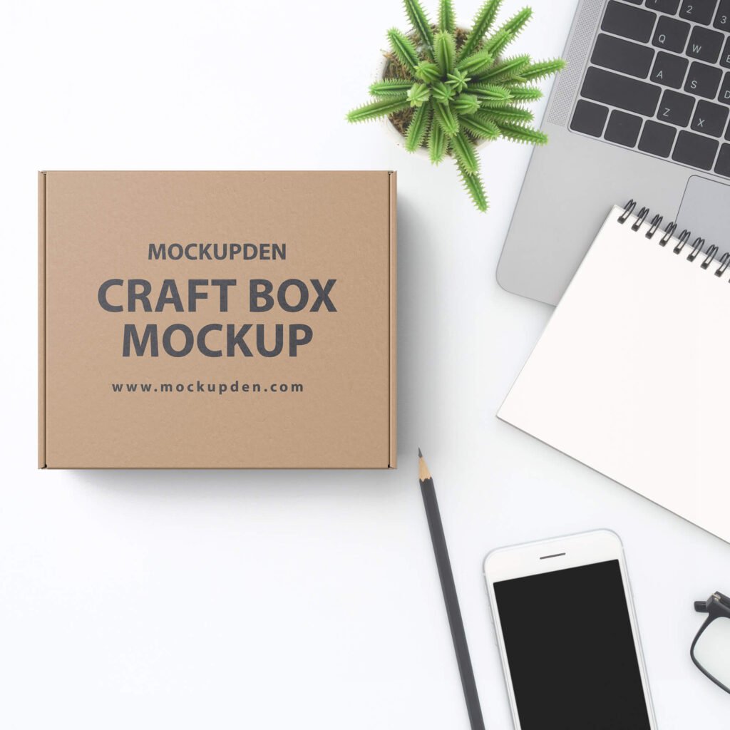 Free Craft Box Mockup PSD Template - Mockup Den