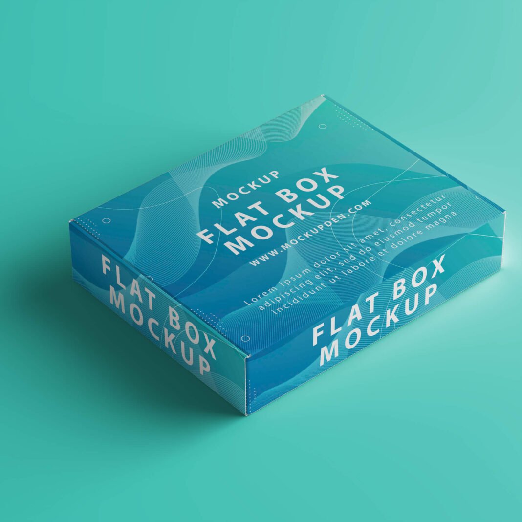 Free Flat Box Mockup PSD Template - Mockup Den