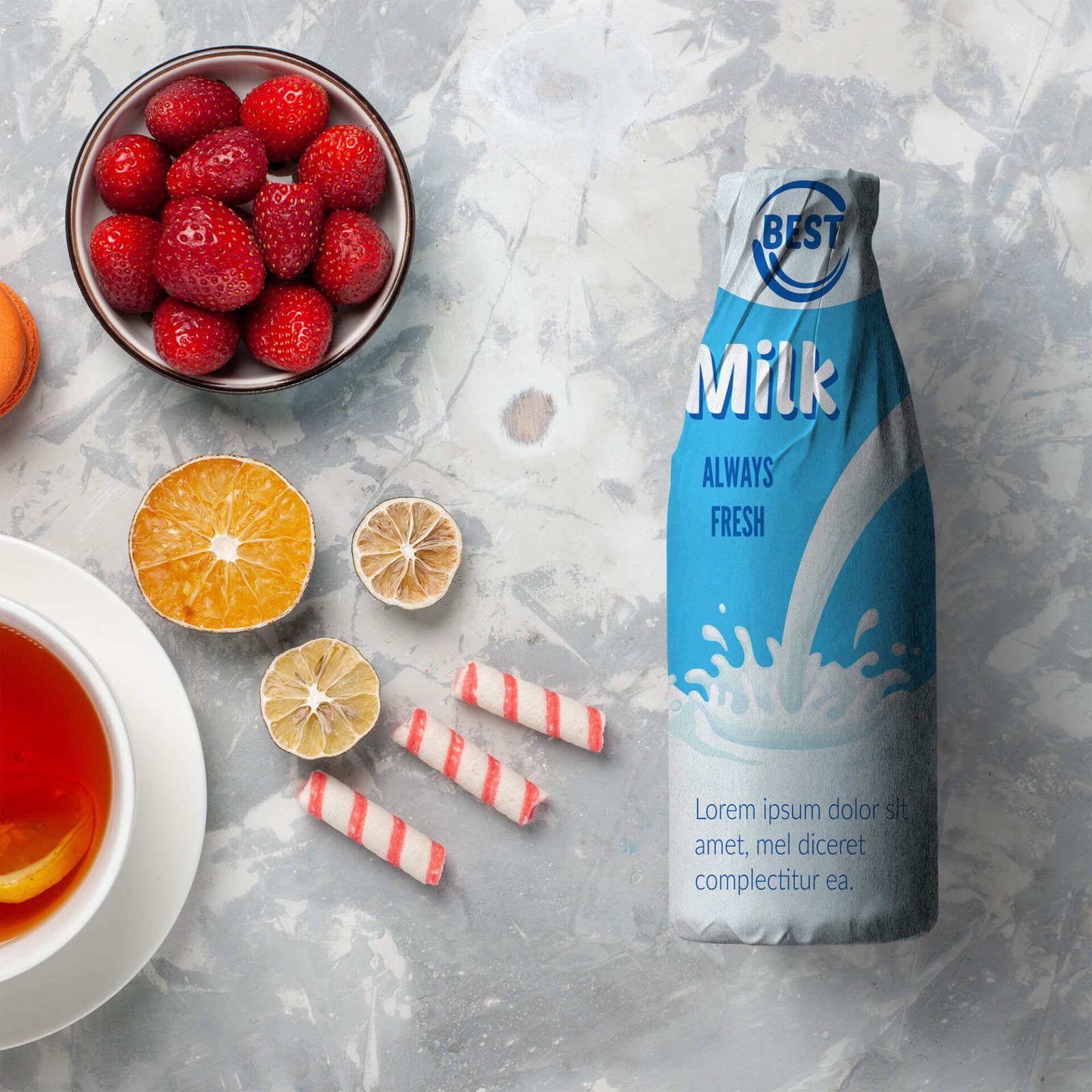 Free Milk Packaging Mockup PSD Template - Mockup Den
