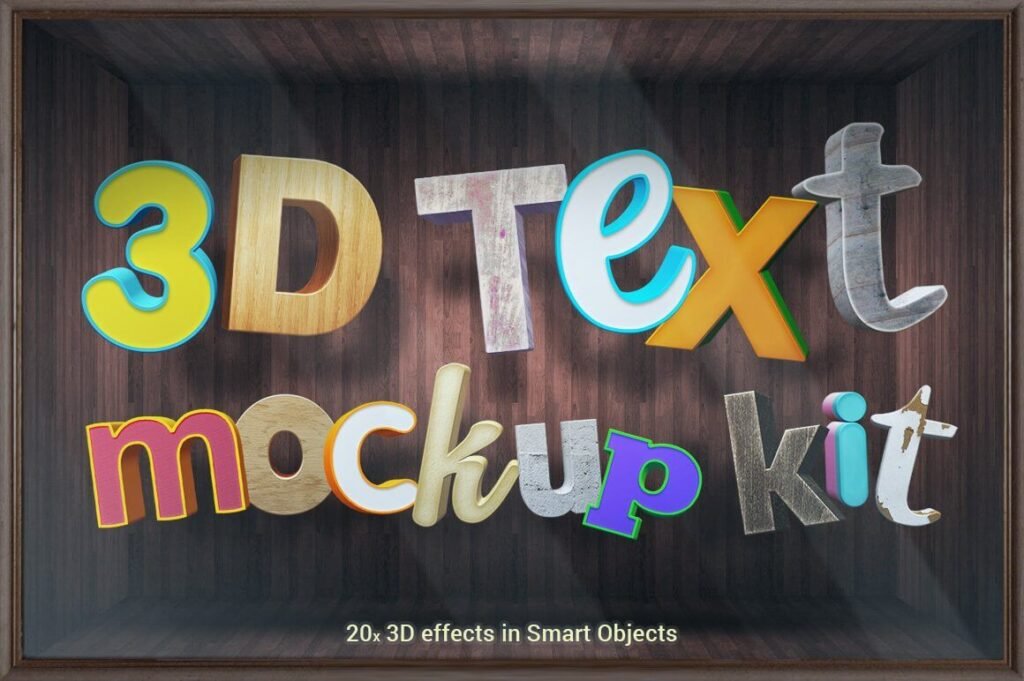37+ Best 3D Font Mockup PSD Templates - Mockup Den