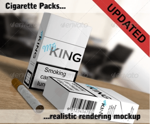 18+ Brandable Cigarettes Pack Mockup PSD Packaging