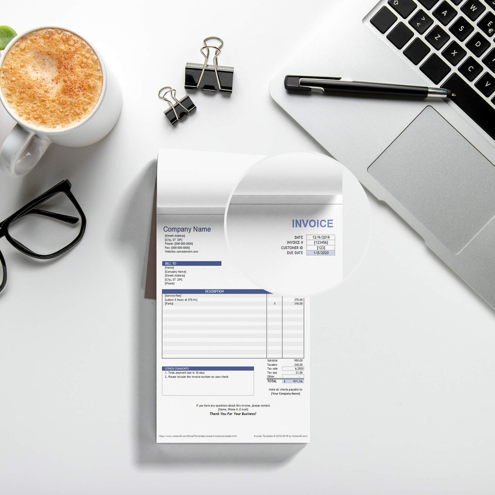 Free Bill Mockup PSD Template