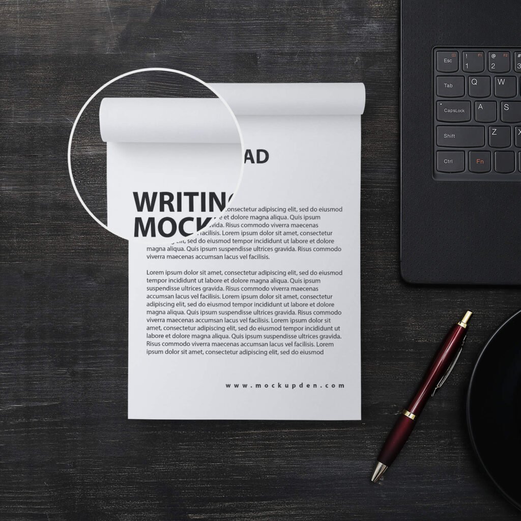 Free Writing Pad Mockup PSD Template - Mockup Den