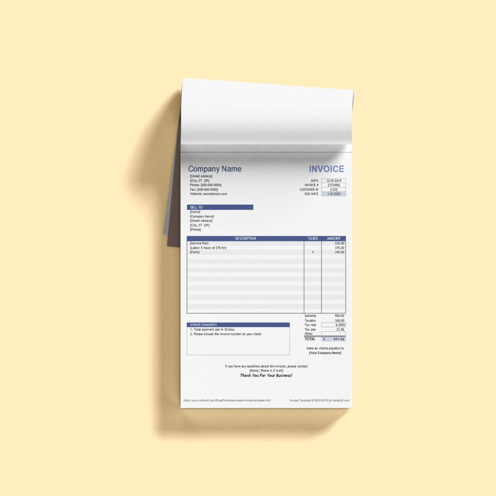 Free Bill Mockup PSD Template