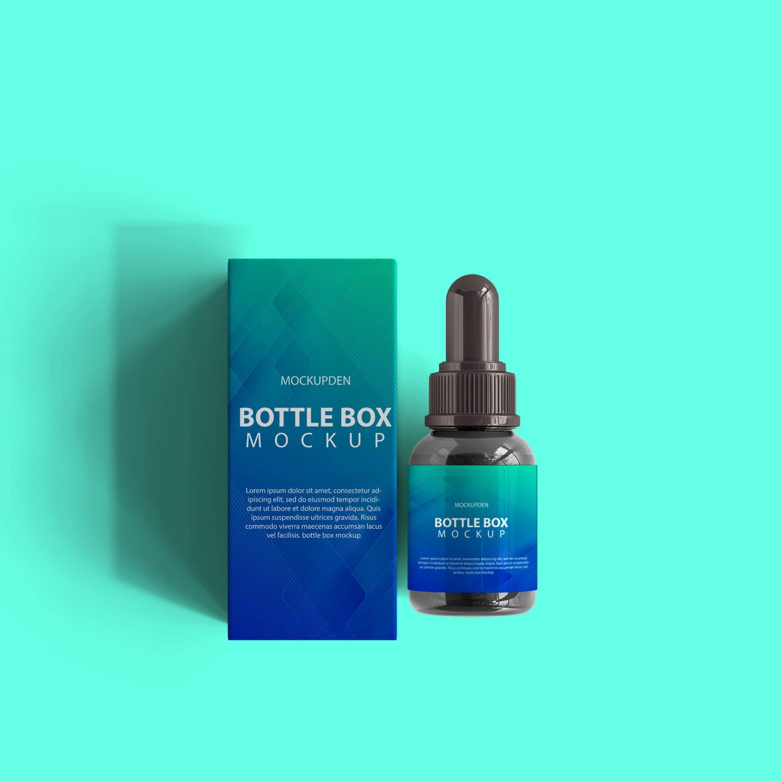 Free Bottle Box Mockup PSD Template - Mockup Den