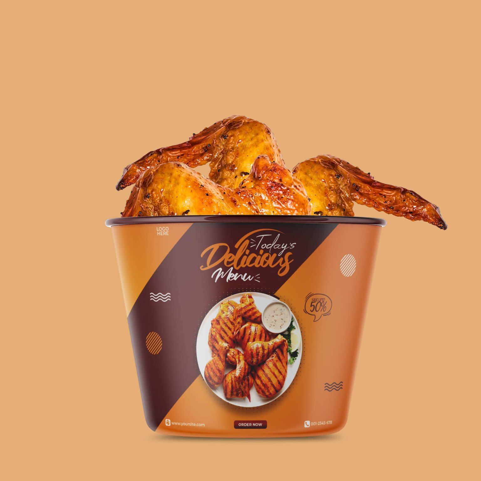 Free Chicken Bucket Mockup PSD Template - Mockup Den